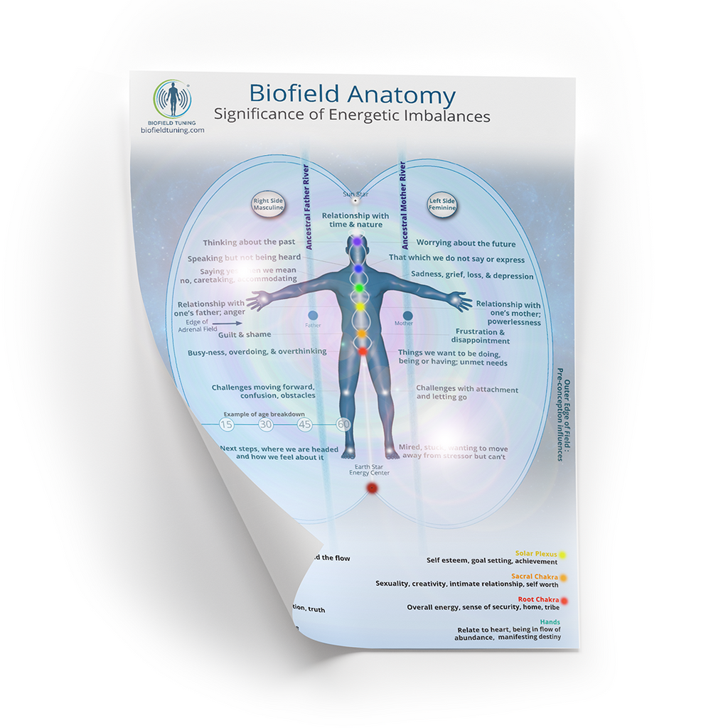 Biofield Tuning - Large Biofield Anatomy Map - Front